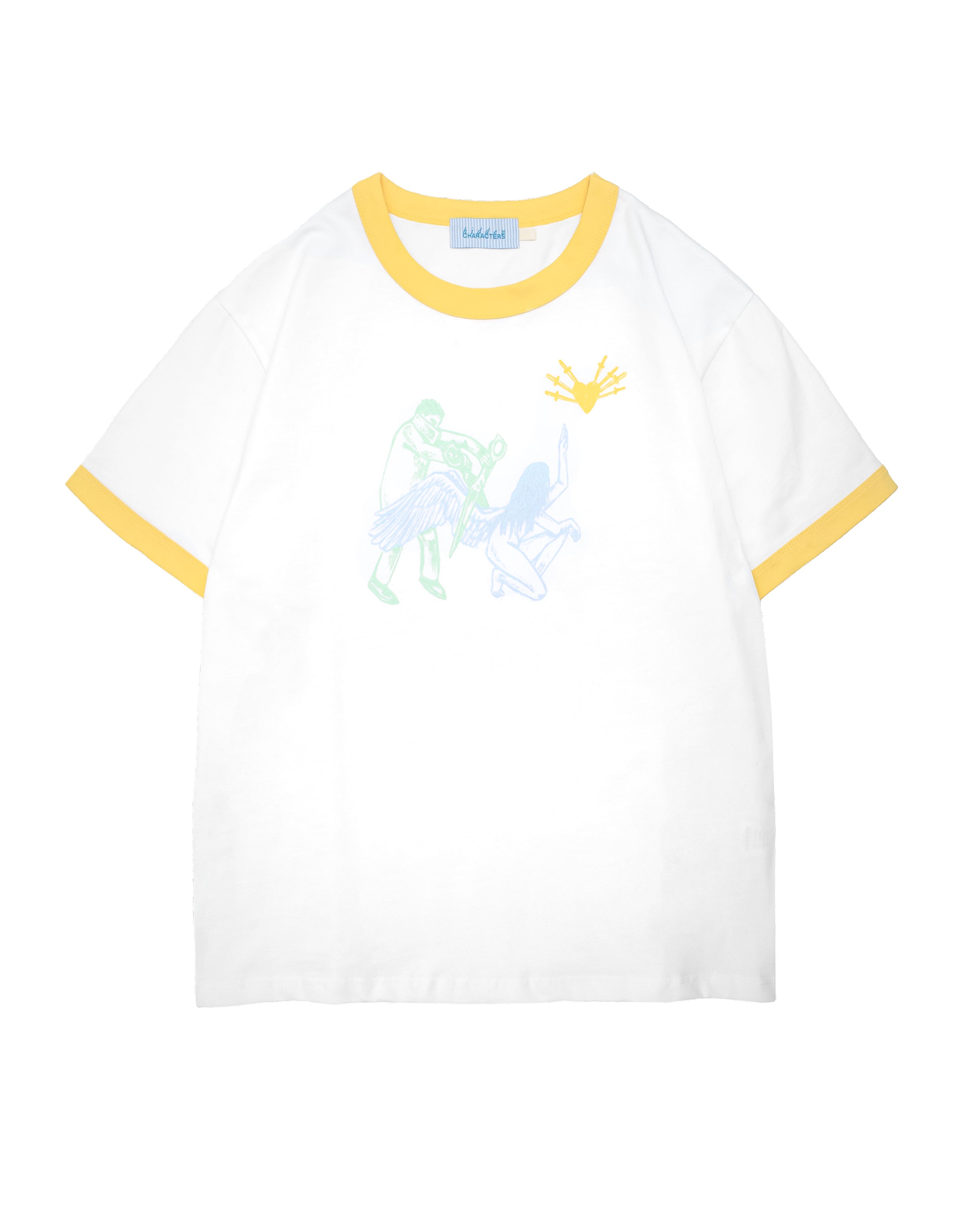 ANGEL RINGER T-SHIRT [WHITE/YELLOW]